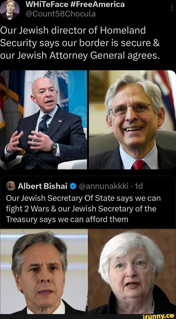 Our Jewish director of Homeland Security says our border is secure ...