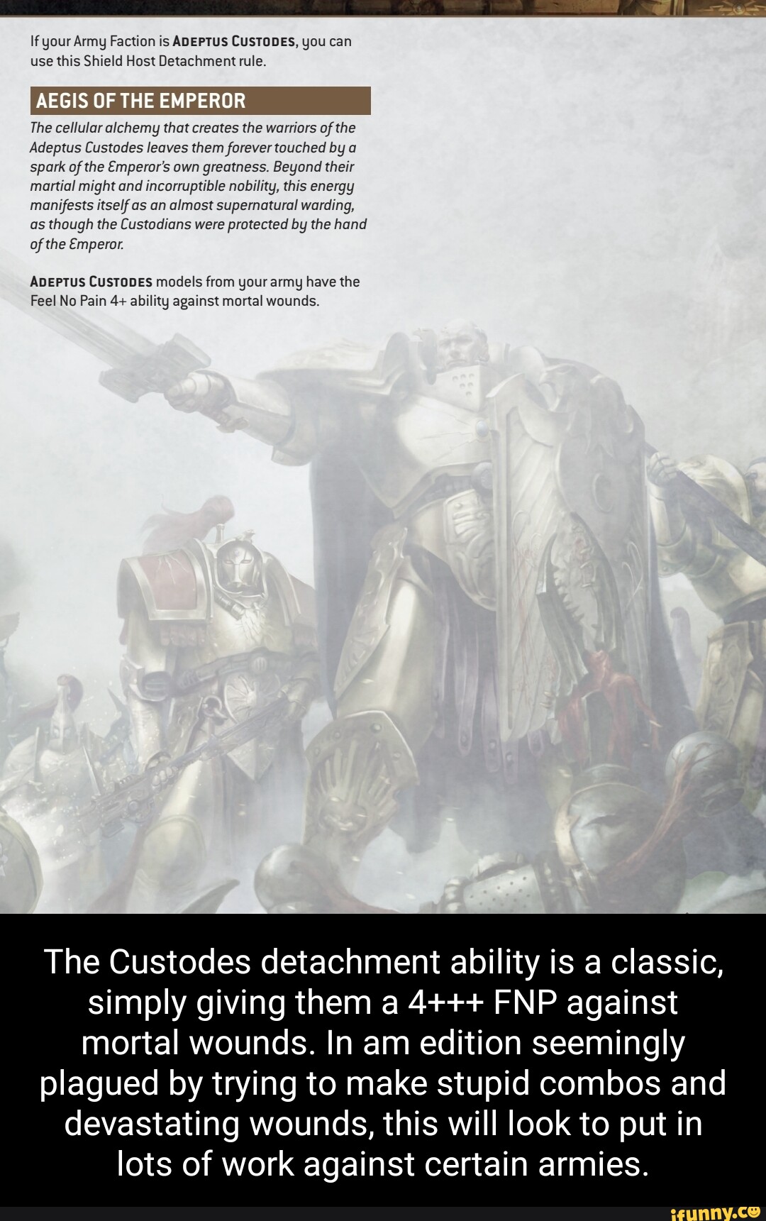 If your Army Faction is ADEPTUS CUSTODES, you can use this Shield Host ...