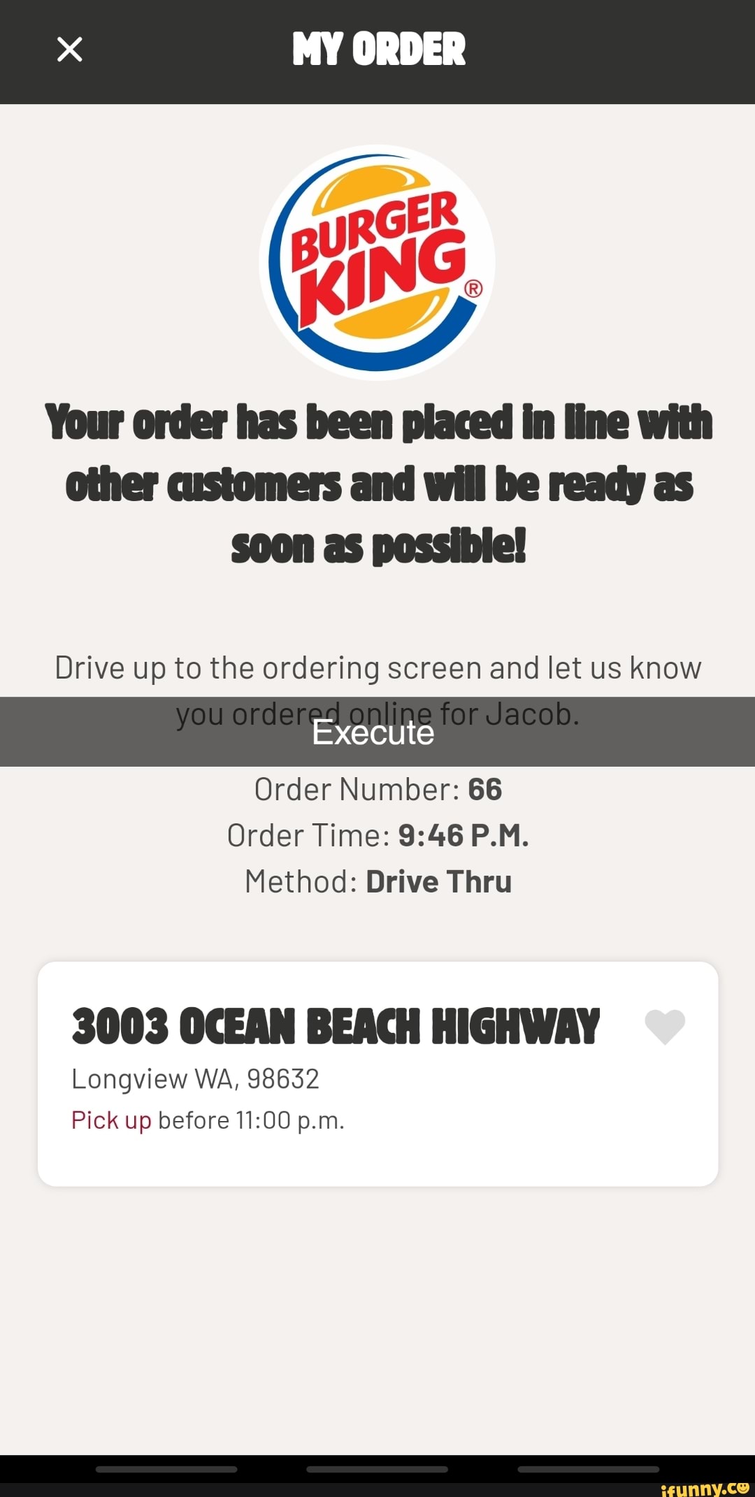 My Order King Your Order Has Been Placed In Line With Other Customers