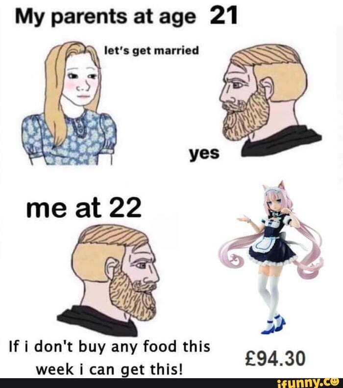 Different between two generation - My parents at age 21 me at 22 If i ...