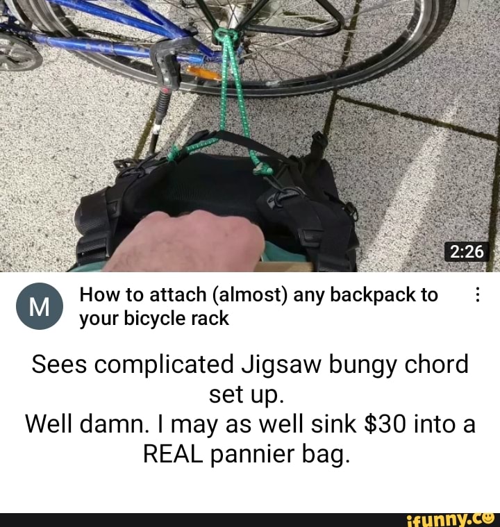 How to attach (almost) any backpack to your bicycle rack Sees ...
