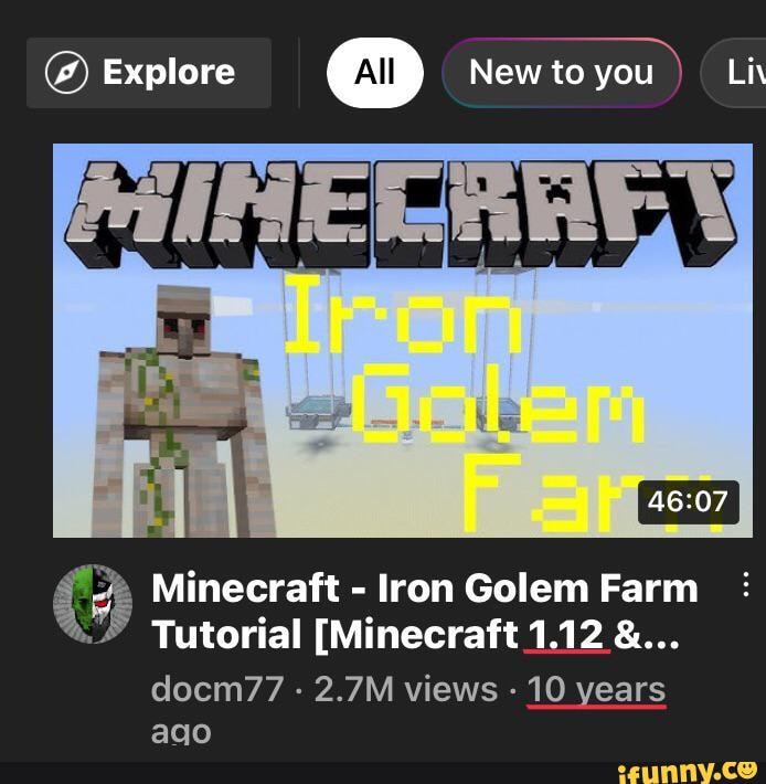 Explore New to you Lin Minecraft Iron Golem Farm Tutorial [Minecraft 1. ...