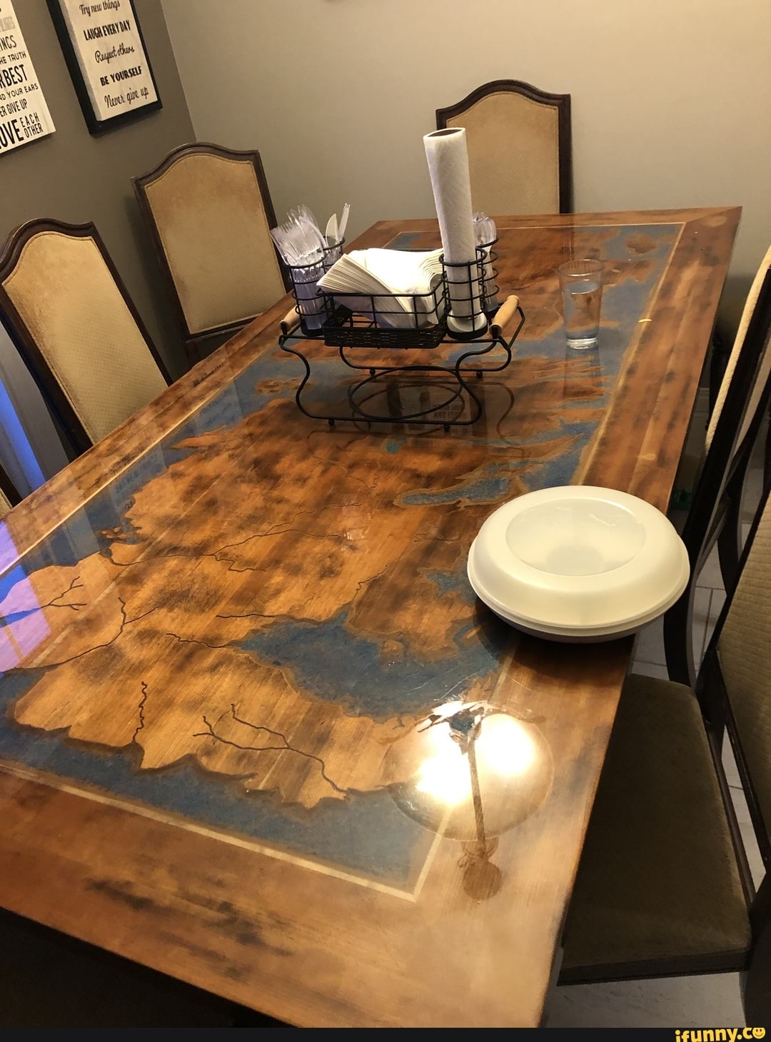Table is 9’ x 3’ with the map of Westeros from A Song of Ice and Fire ...