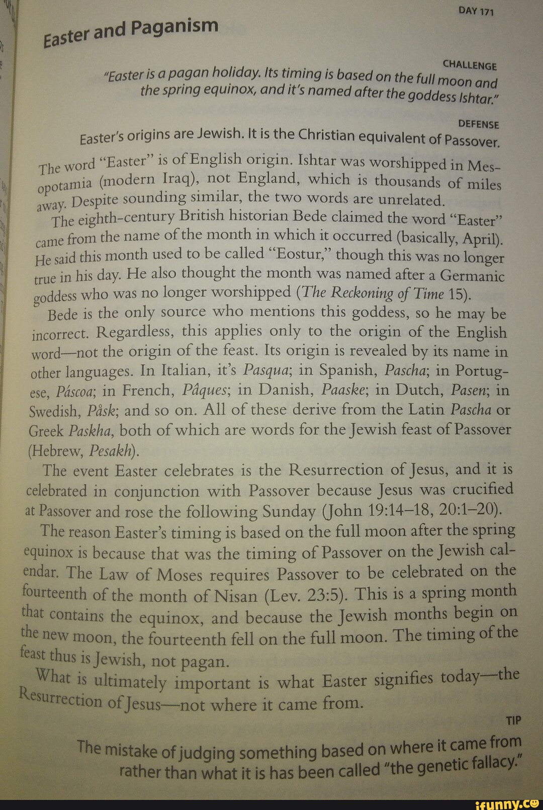 Aster and Paganism DAY cH "Easter is a pagan holiday. Its timing is ...