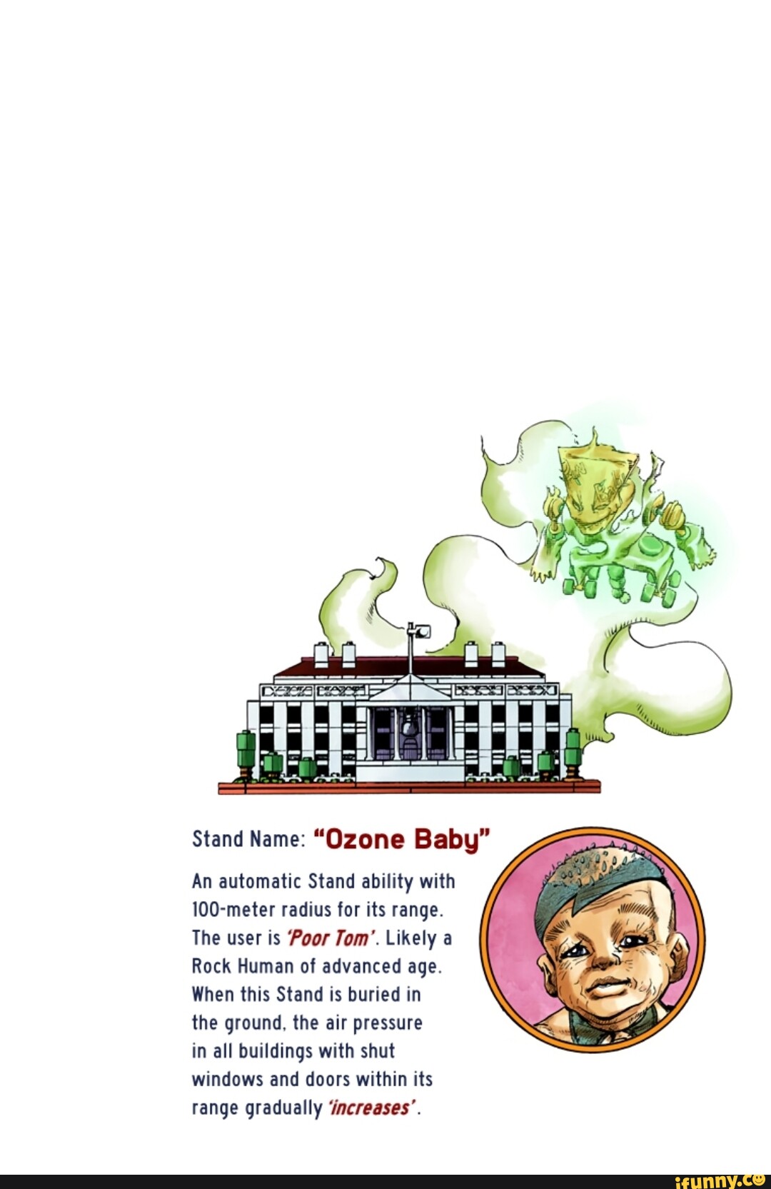 Stand Name: "Ozone Baby" An automatic Stand ability with 100-meter ...