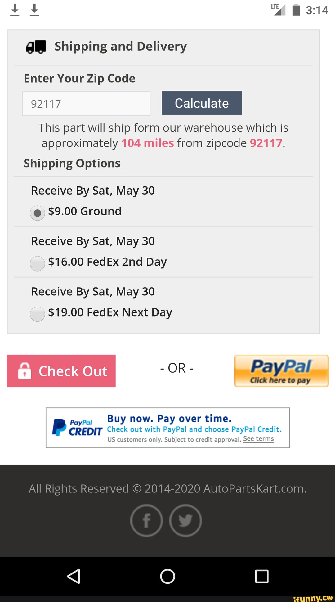 Shipping and Delivery Enter Your Zip Code 92117 Calculate This part ...