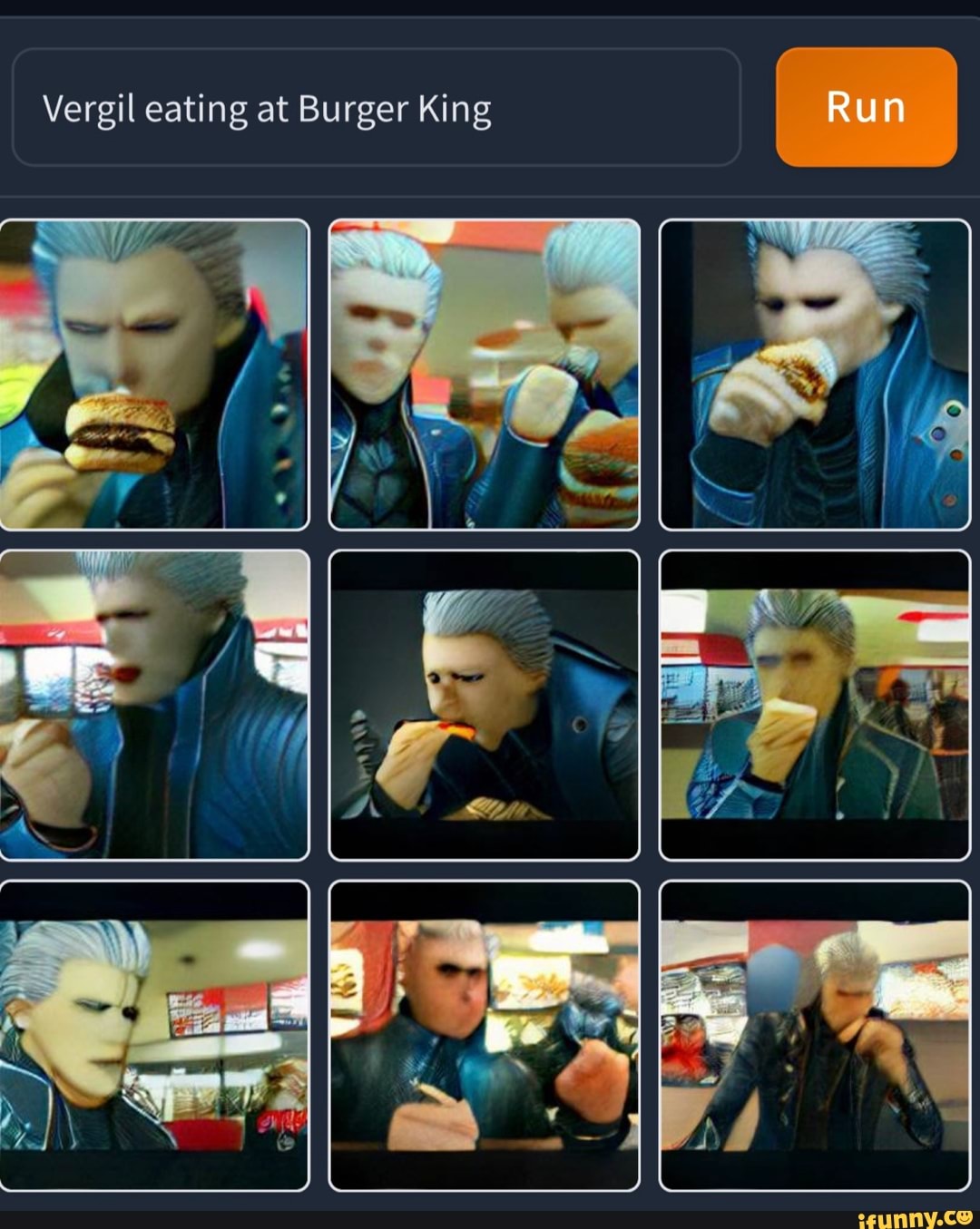 Vergil eating at Burger King Run - iFunny