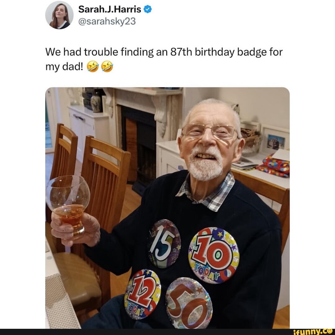 Sarah.J.Harris sarahsky23 We had trouble finding an 87th birthday badge ...