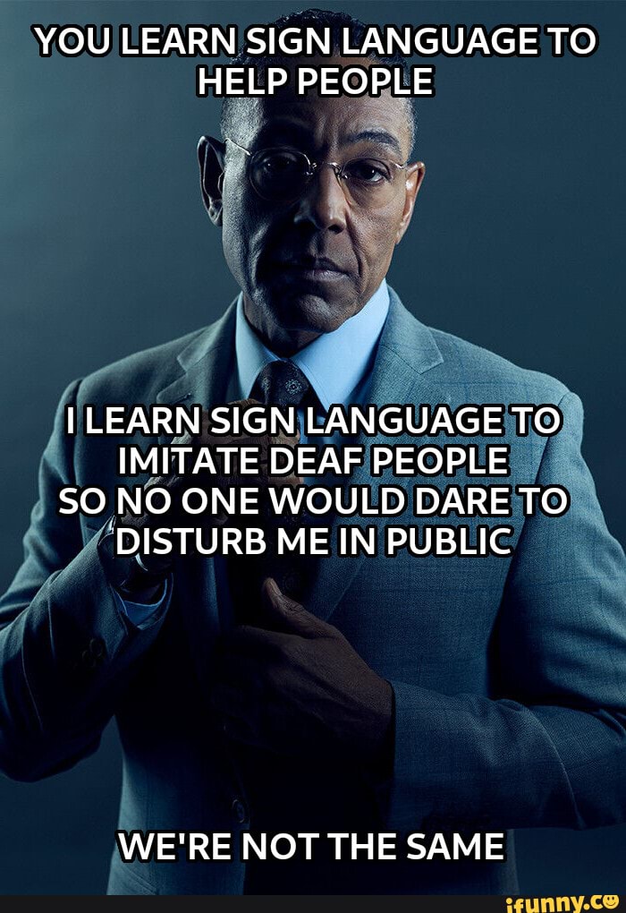 YOU LEARN SIGN LANGUAGE TO HELP PEOPLE LEARN SIGN LANGUAGE TO IMITATE ...