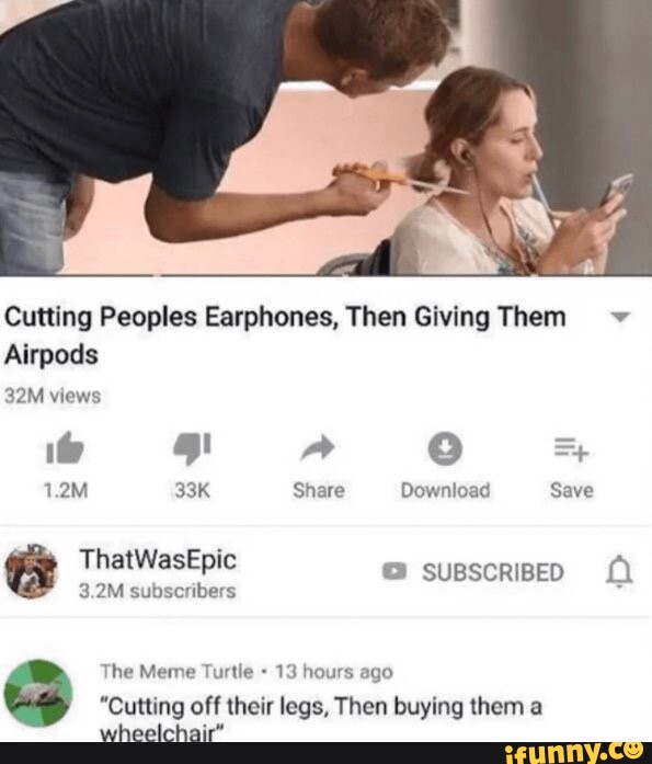 Cutting Peoples Earphones, Then Giving Them Airpods views 1.2M Share ...