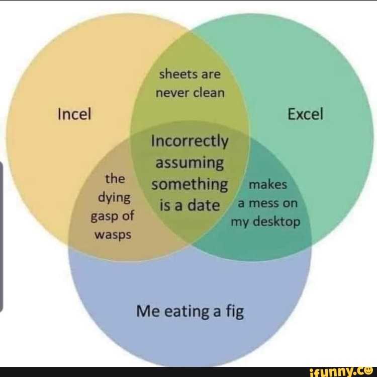 Sheets are never clean Incel Excel Incorrectly assuming the something ...