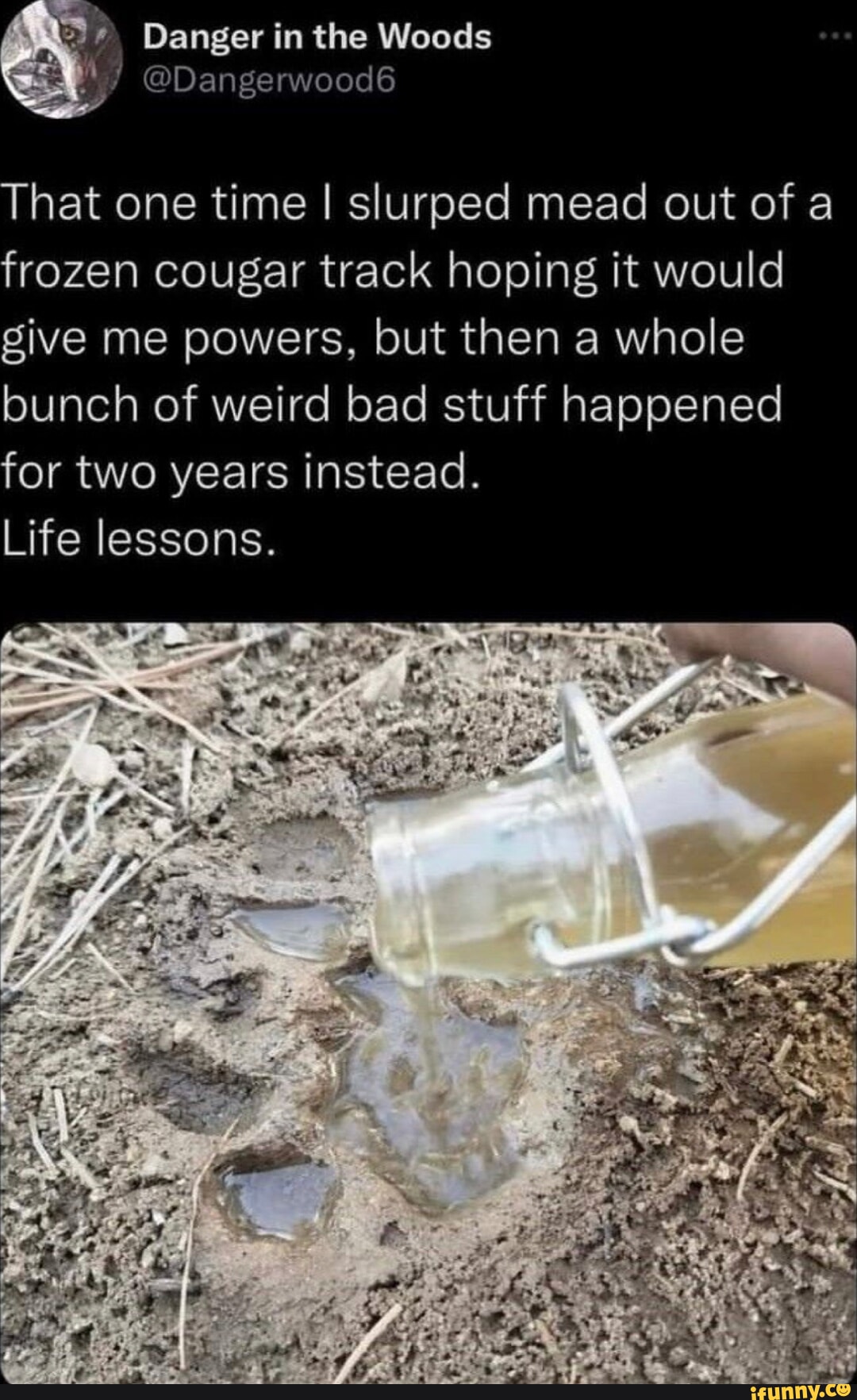 Danger in the Woods @Dangerwood6 hat one time I slurped mead out of a ...