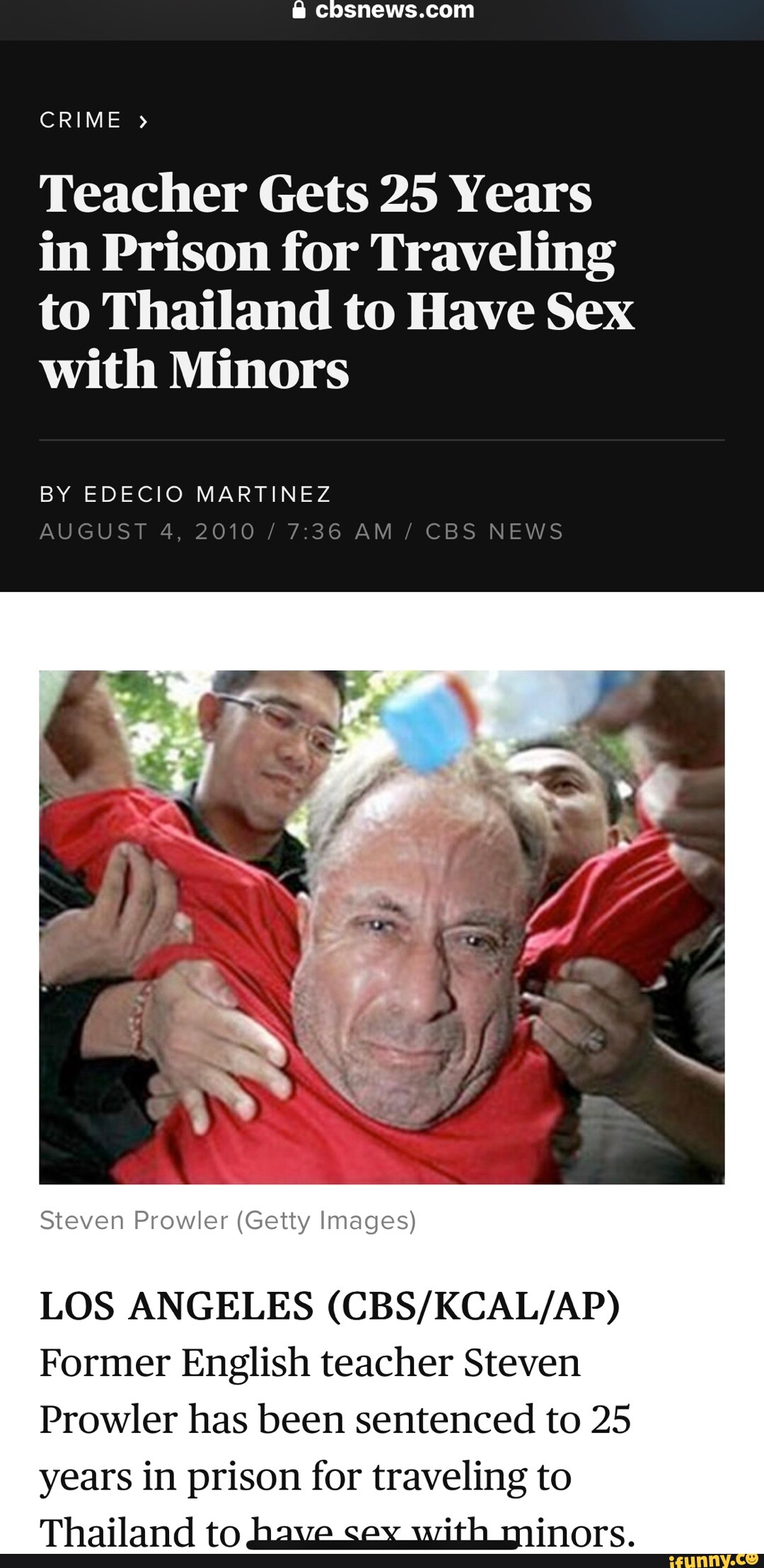 CRIME Teacher Gets 25 Years in Prison for Traveling to Thailand to Have ...