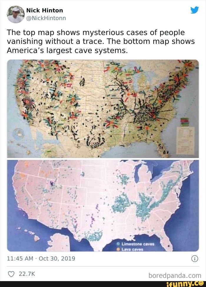 Nick Hinton @NickHintonn The top map shows mysterious cases of people vanishing without a trace ...