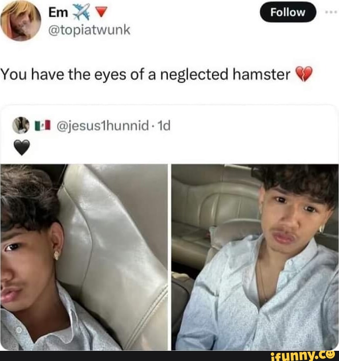 You have the eyes of a neglected hamster @jesusthunnid "td - iFunny