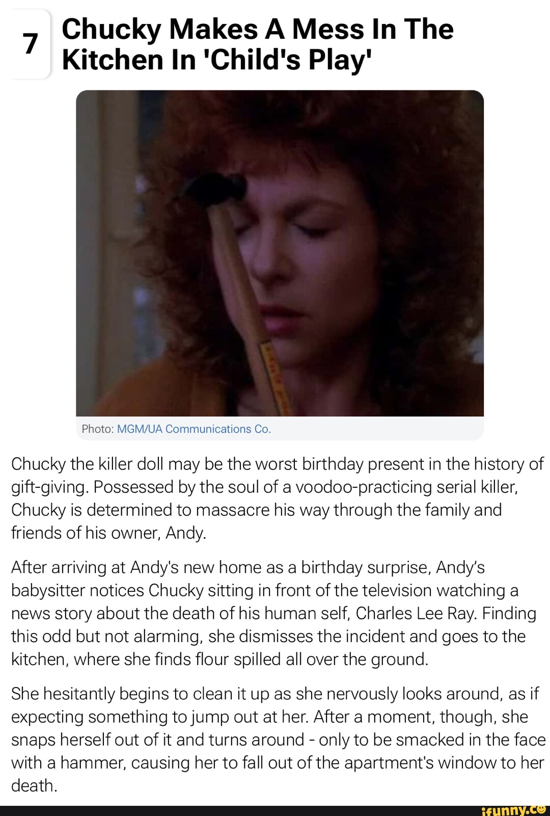 Chucky Makes A Mess In The Kitchen In 'Child's Play' Photo: MEMUA ...