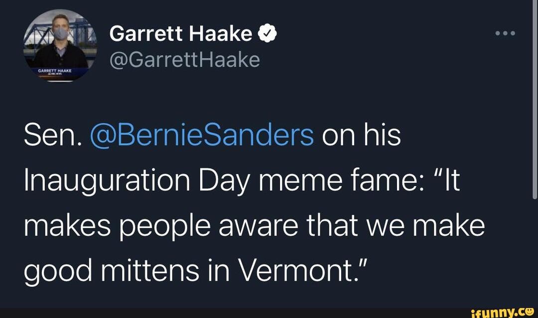 Garrett Haake @ @GarrettHaake sen. @BernieSanders on his Inauguration ...