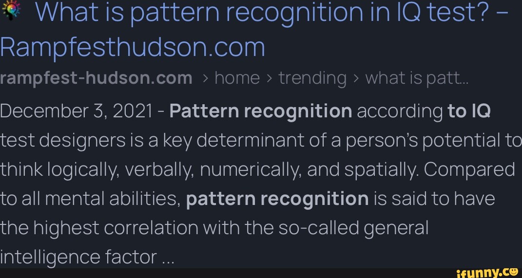 What is pattern recognition in IQ test? home > trending > what is patt ...