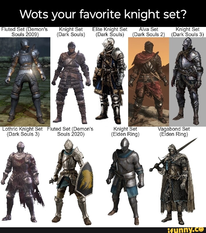 Wots your favorite knight set? Fluted Set Knight Set Elite Knight Set ...