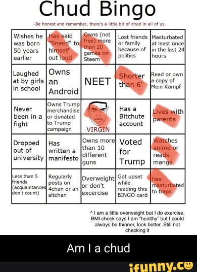 Chud Bingo wishes he [iiBisaid [Owns (not Lost trends [Masturbated was ...