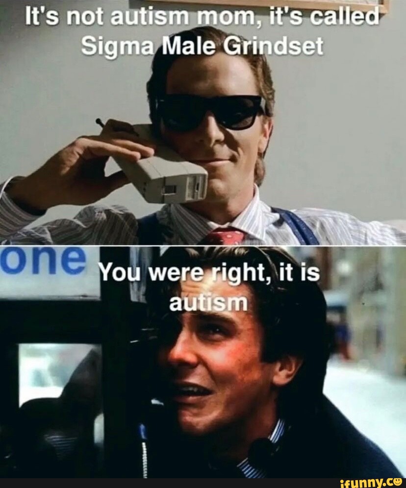 It's not autism mom, it's called Sigma Male Grindset You. were right ...