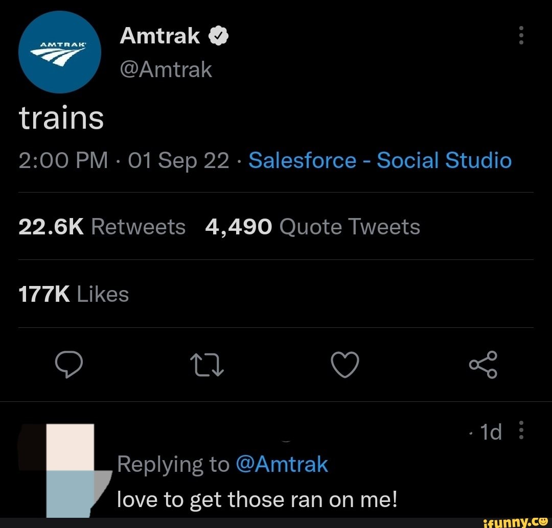 Amtrak @ @Amtrak trains PM - 01 Sep 22 - Salesforce - Social Studio 22 ...