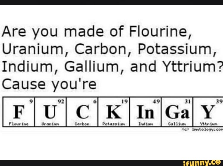 Are you made of Flourine, Uranium, Carbon, Potassium, Indium, Gallium ...