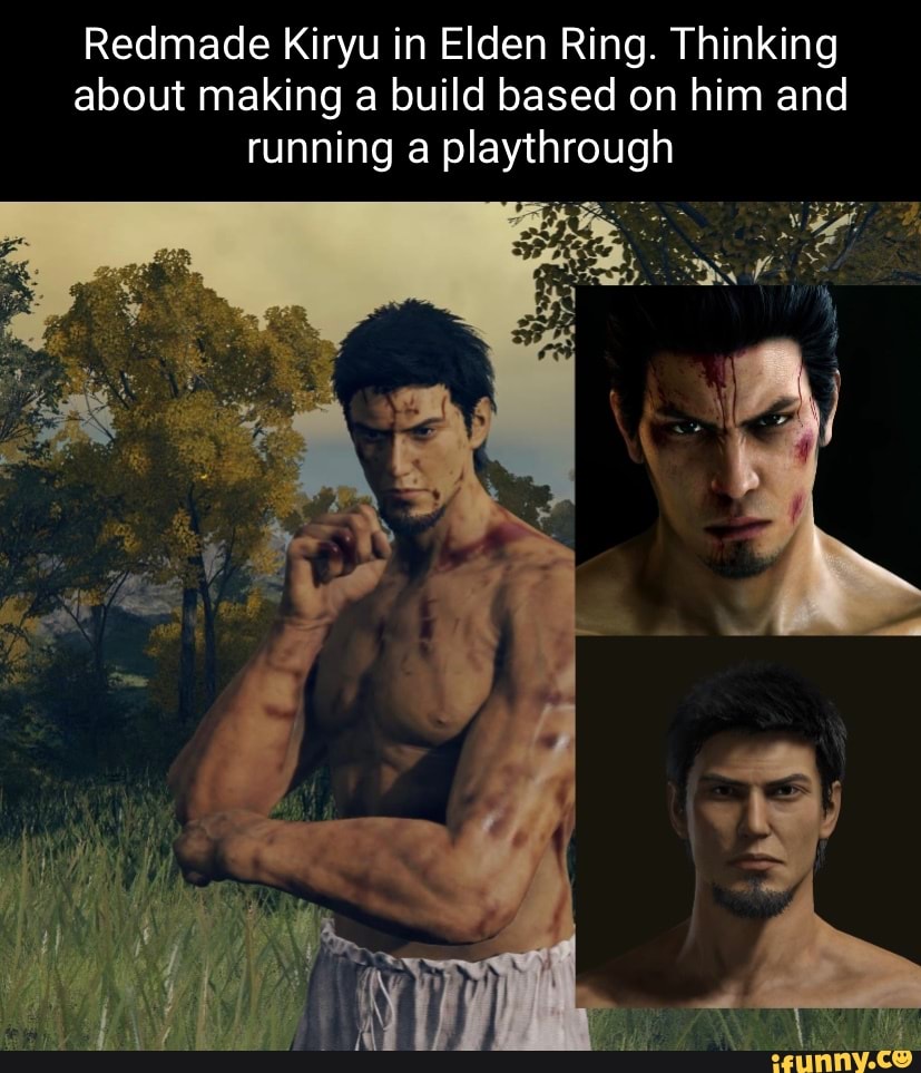 Redmade Kiryu in Elden Ring. Thinking about making a build based on him ...