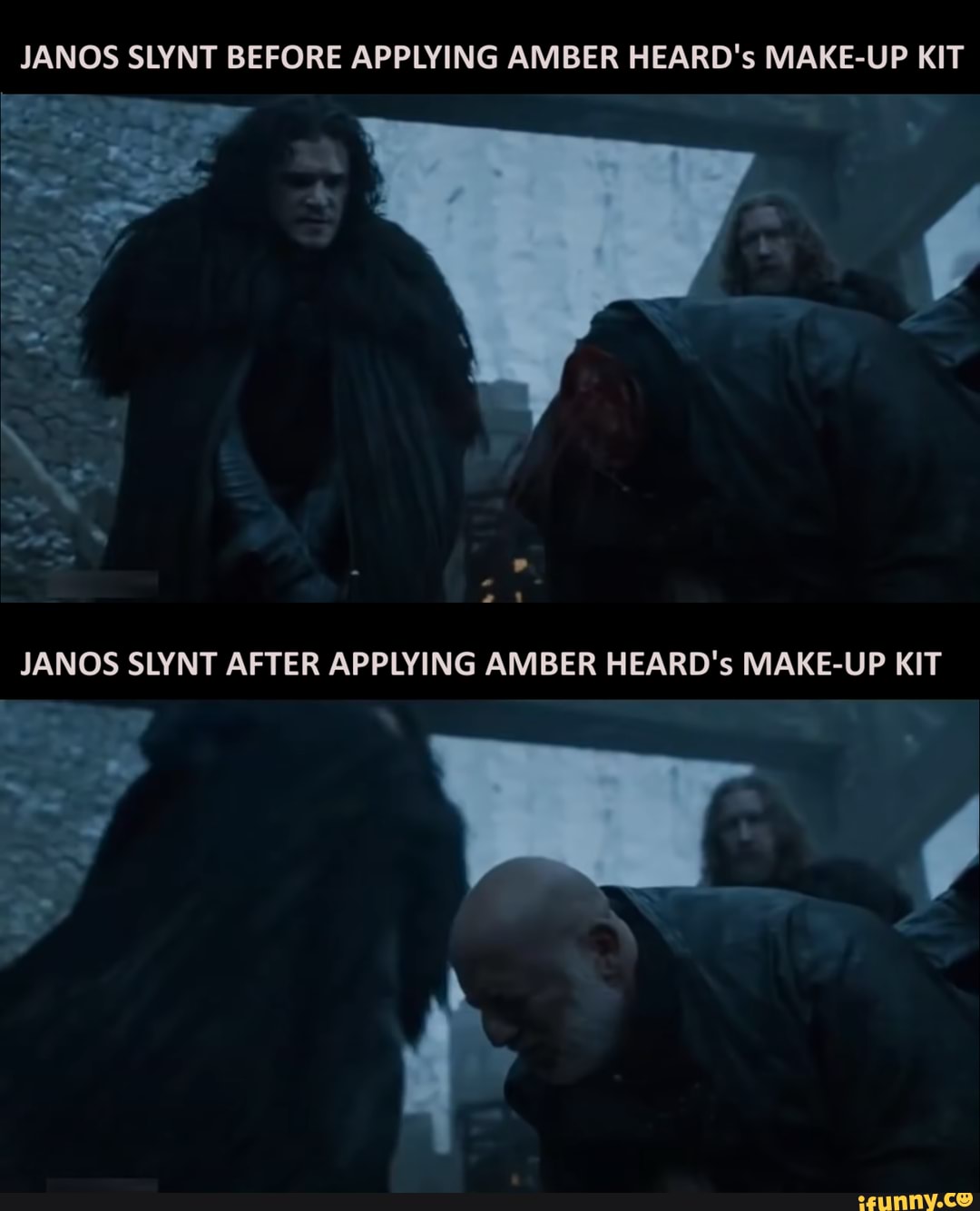 JANOS SLYNT BEFORE APPLYING AMBER HEARD's MAKE-UP KIT JANOS SLYNT AFTER ...