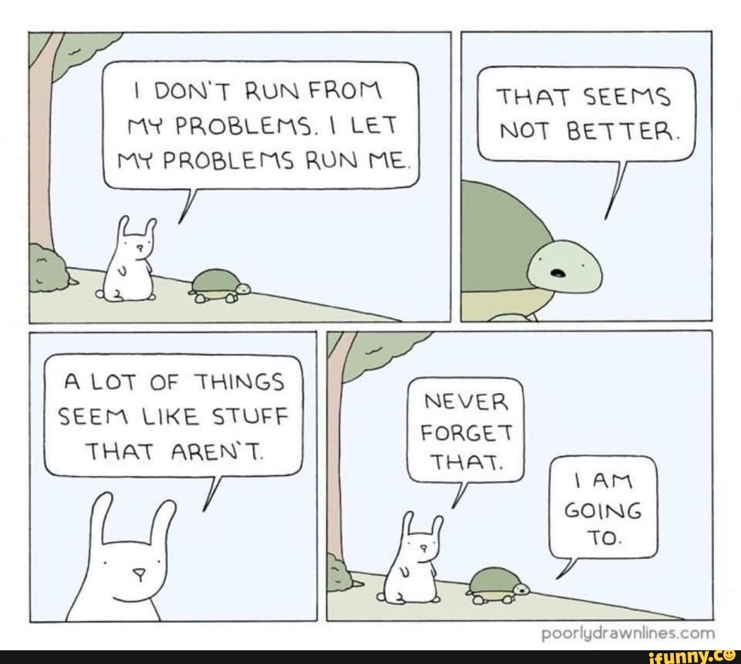 DON'T RUN FROM MY PROBLEMS. I LET MY PROBLEMS RUN ME. THAT SEEMS NOT ...