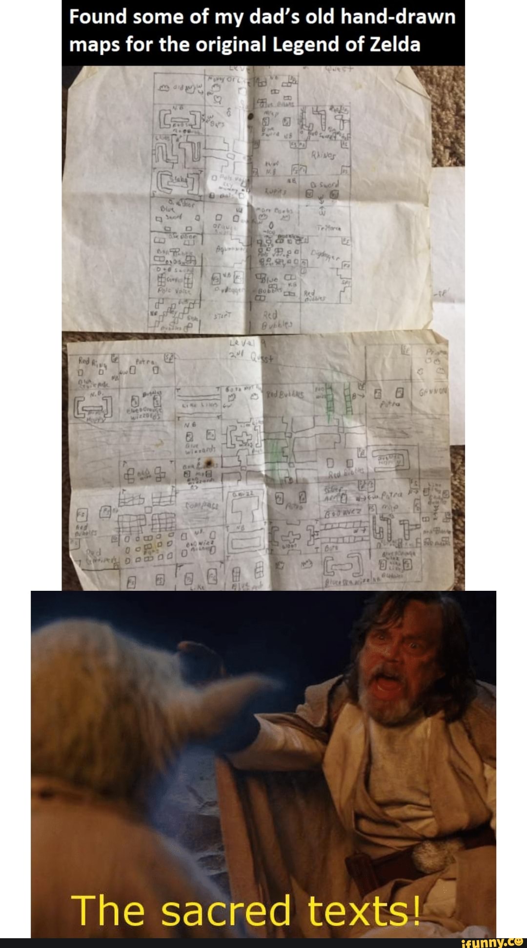 Found some of my dad's old hand-drawn maps for the original Legend of ...