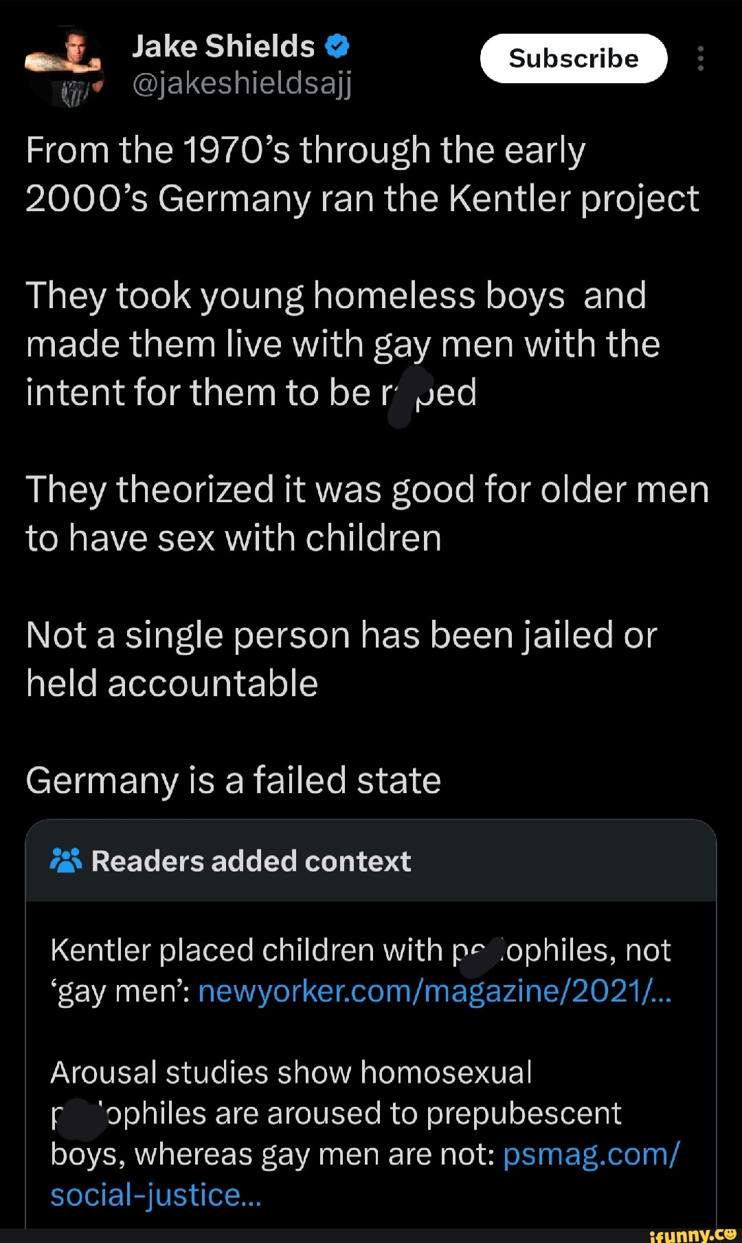 Jake Shields @ @jakeshieldsajj From the 1970's through the early 2000's ...