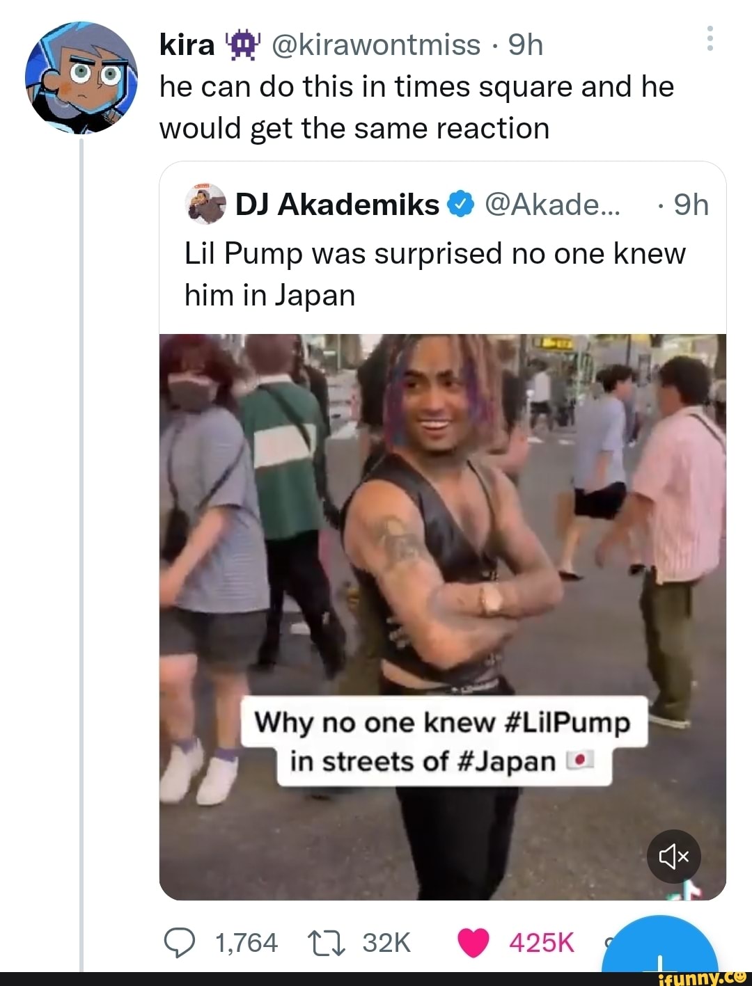 Kira @kirawontmiss ) he can do this in times square and he would get the same reaction DJ ...