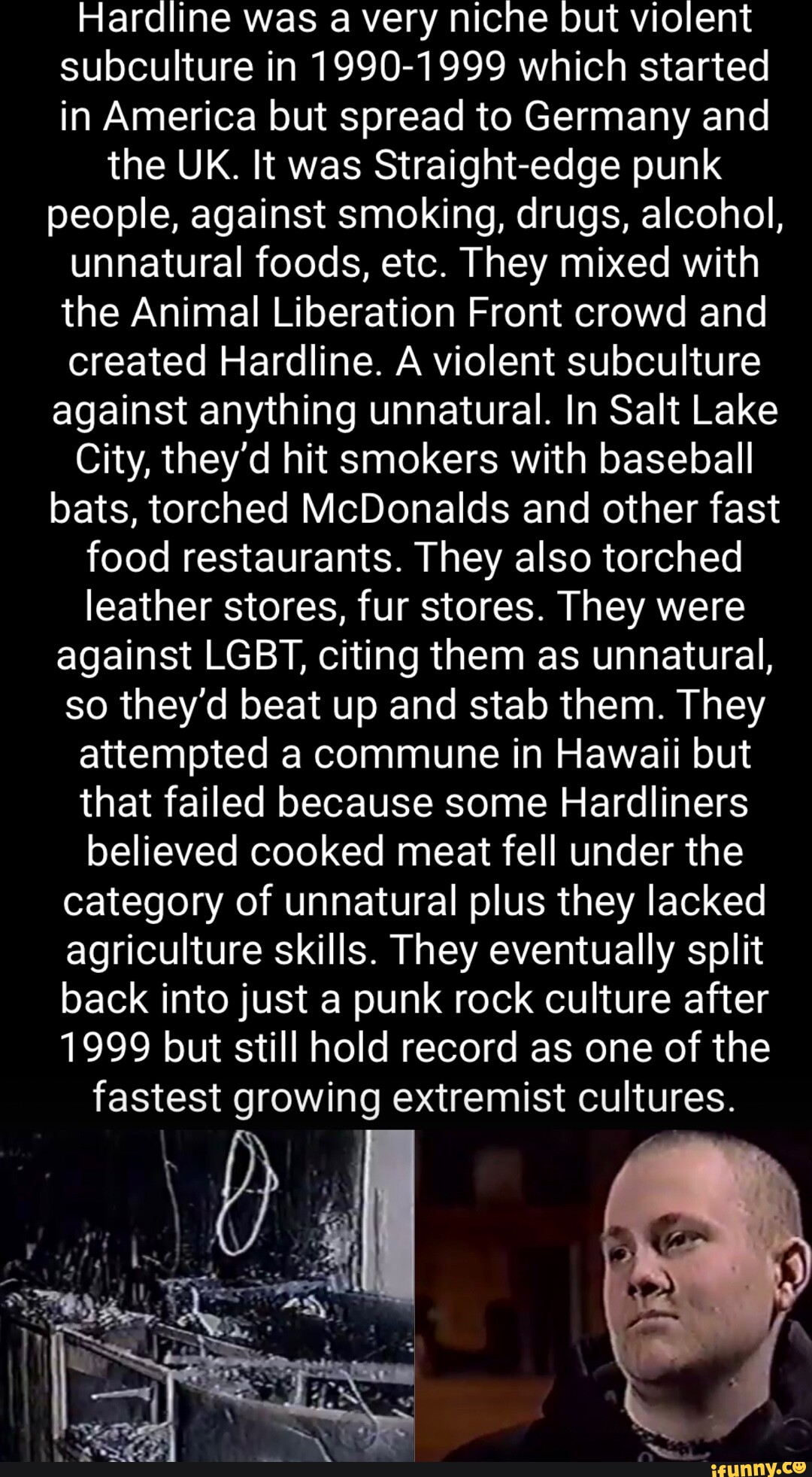 Hardline was a very niche but violent subculture in 1990-1999 which ...