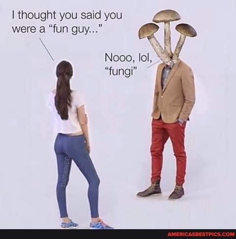 I thought you said you were a "fun guy..." Nooo, tel, "fungi" - America ...