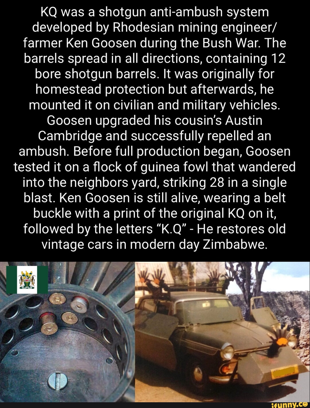 KQ was a shotgun anti-ambush system developed by Rhodesian mining ...