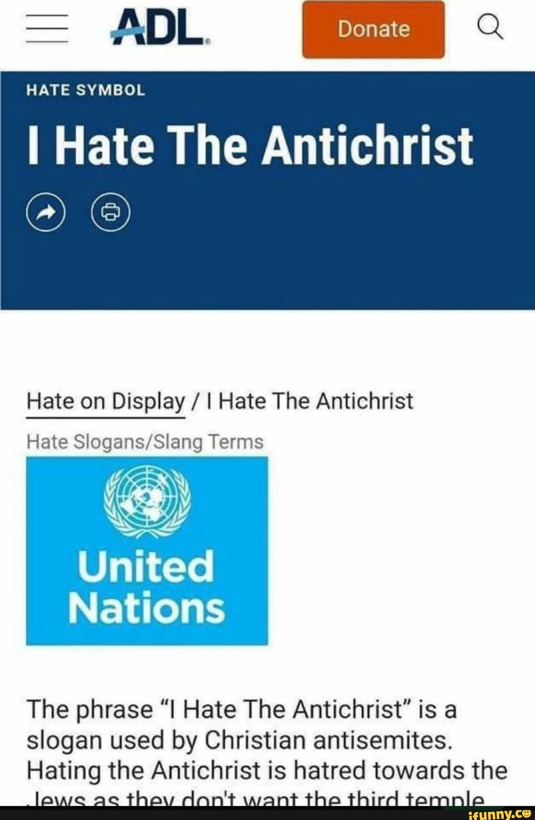ADL HATE SYMBOL I Hate The Antichrist Hate on Display / I Hate The ...