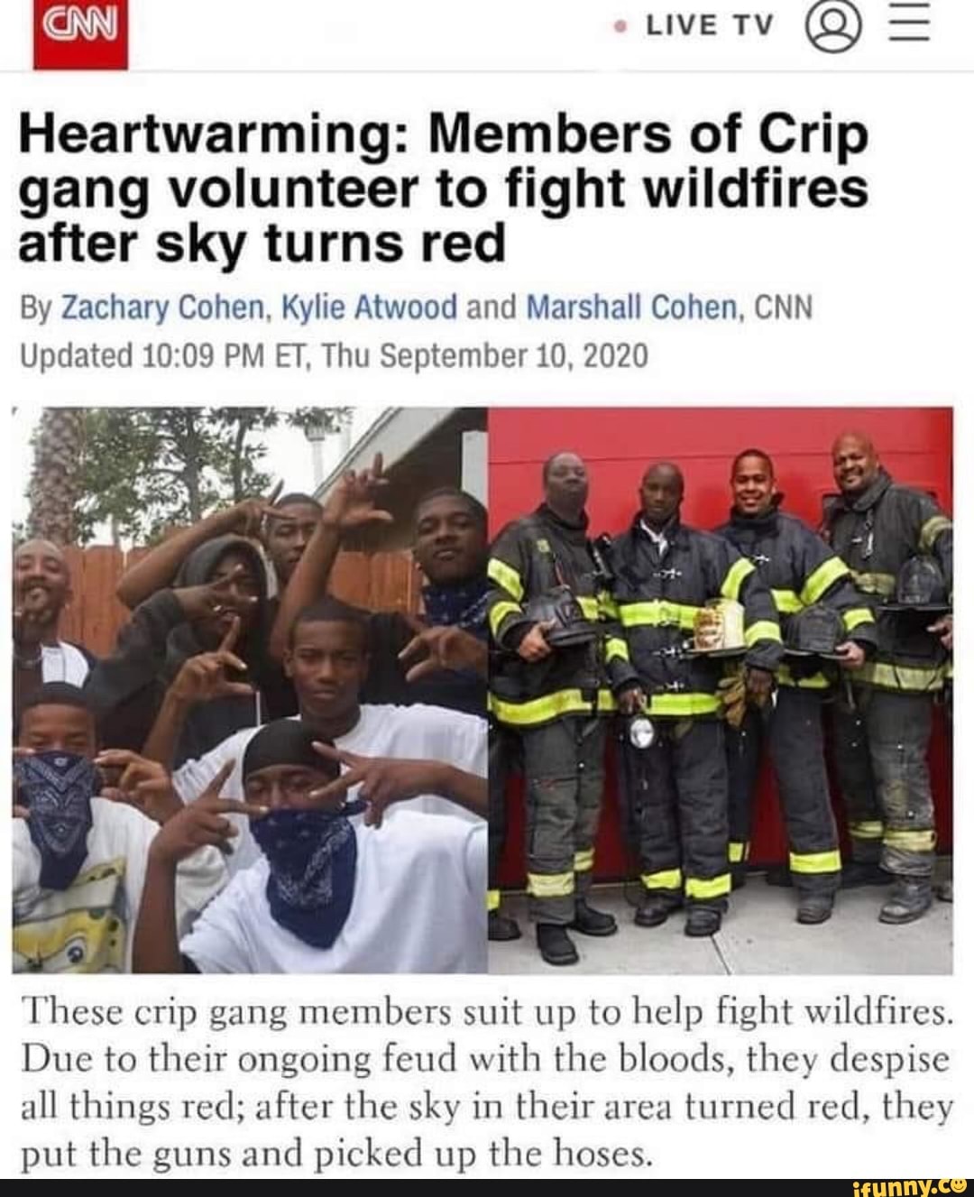 LIVE TV (Q) Heartwarming: Members of Crip gang volunteer to fight ...