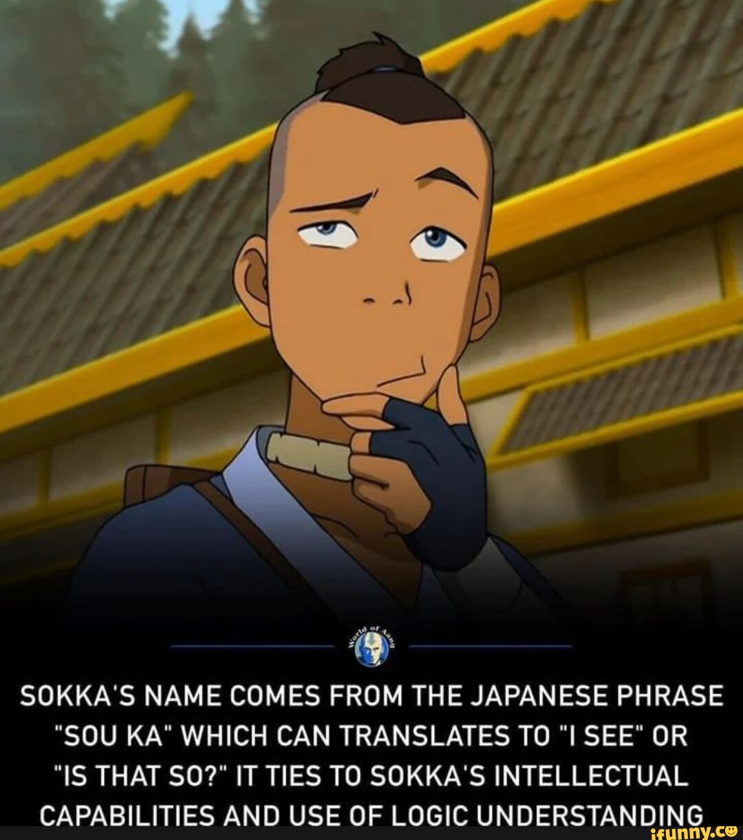 MY, SOKKA'S NAME COMES FROM THE JAPANESE PHRASE "SOU KA" WHICH CAN ...