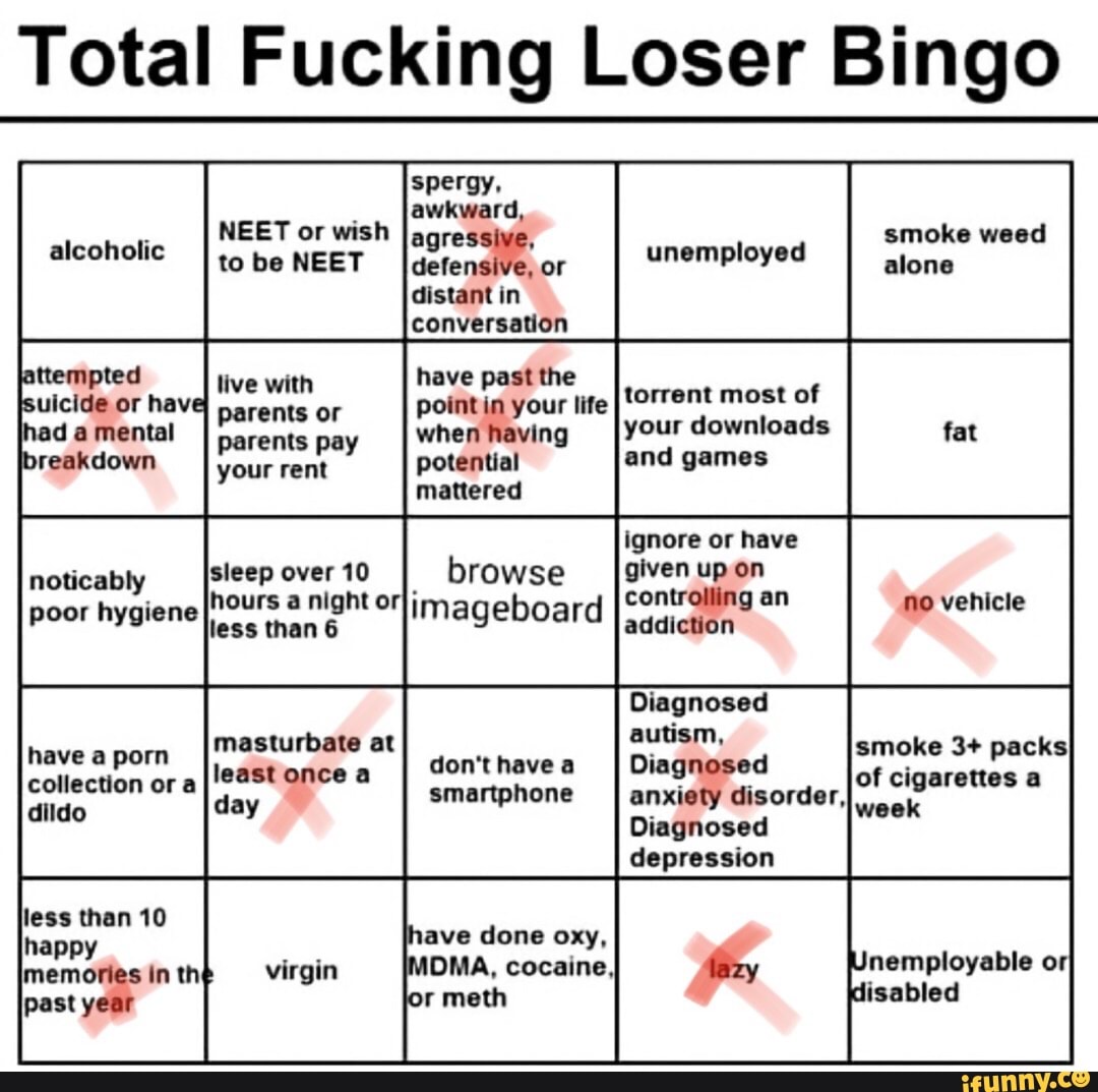 Total Fucking Loser Bingo poor hygiene porn collection ora lagressive ...