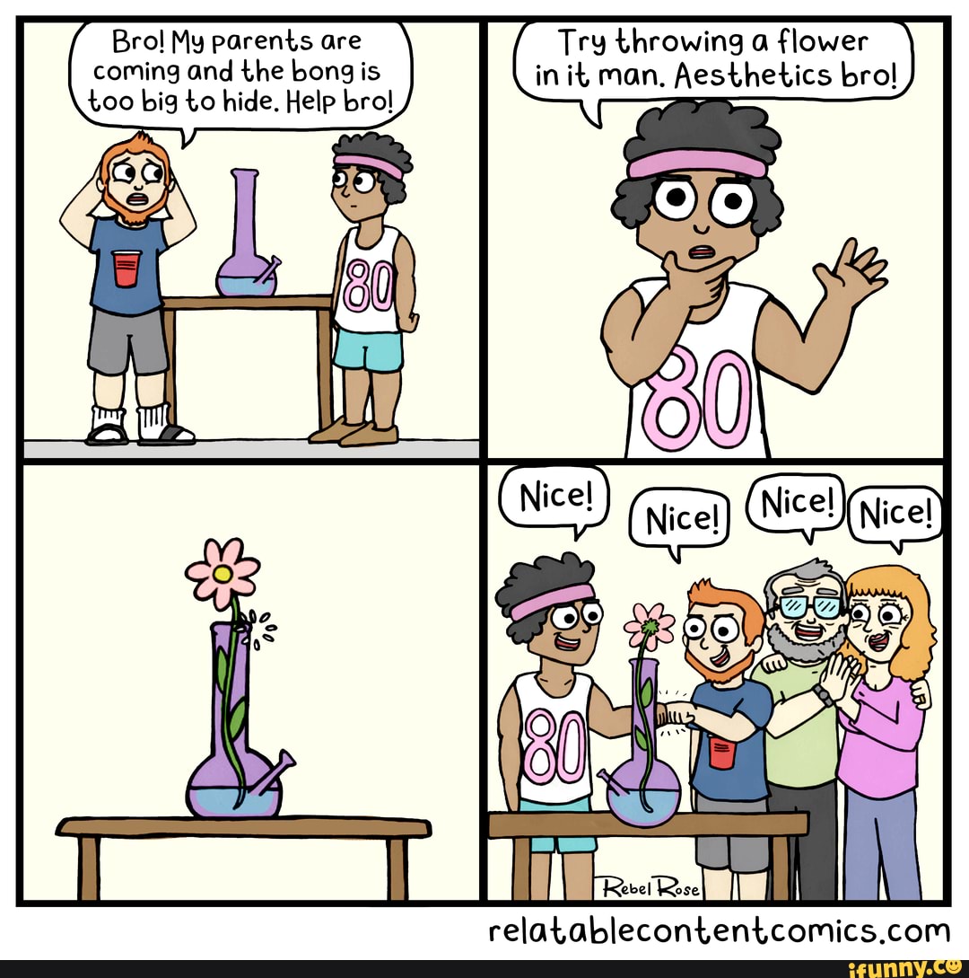 Nice! - Bro! My parents are Try throwing a flower coming and the bong ...