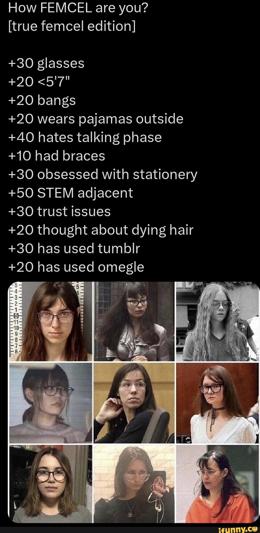 How FEMCEL are you? [true femcel edition] +30 glasses +20
