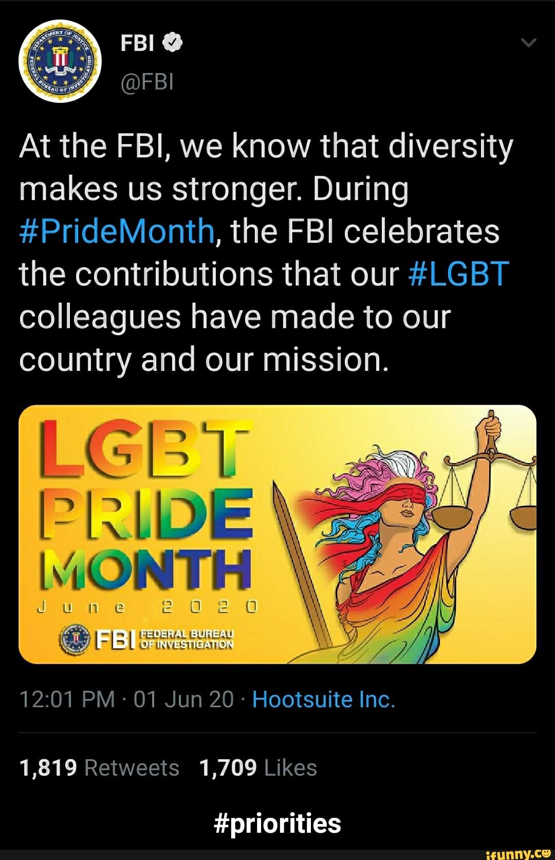 At the FBI, we know that diversity makes us stronger. During # ...