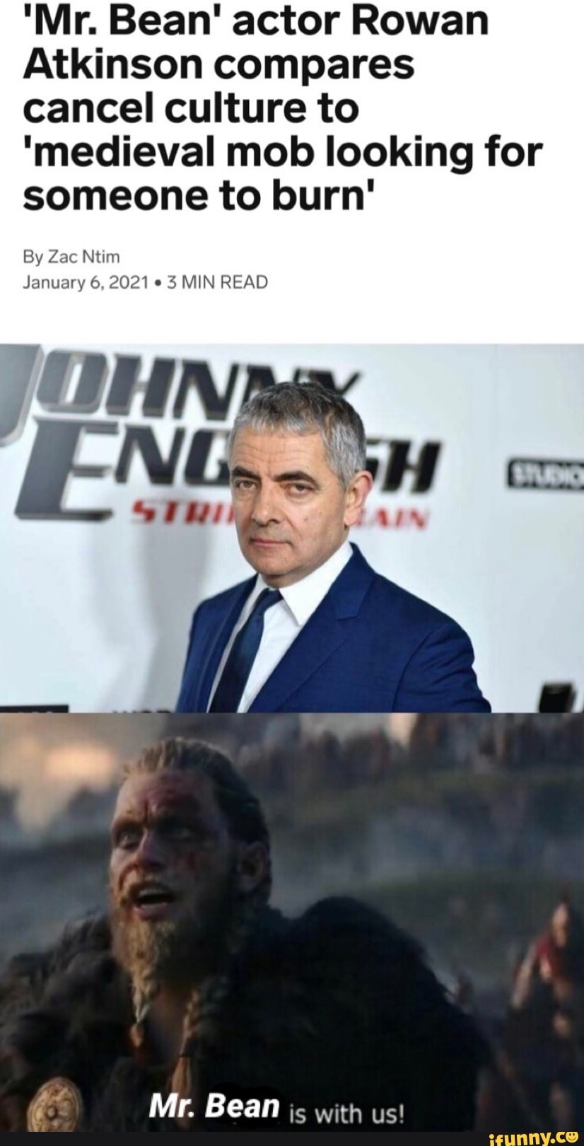 'Mr. Bean' actor Rowan Atkinson compares cancel culture to "medieval ...