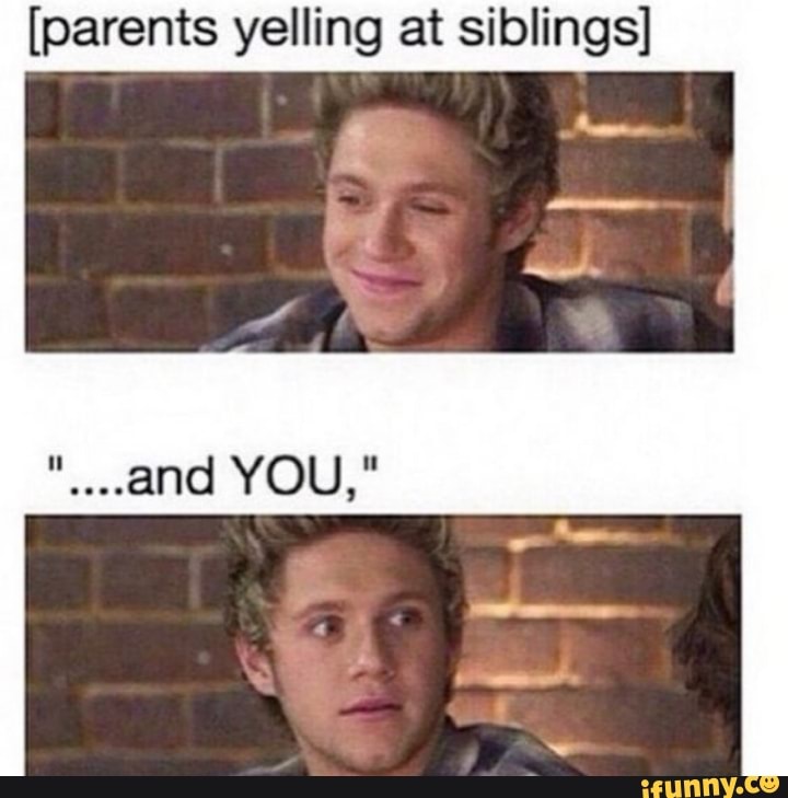 [parents yelling at siblings] YOU," - iFunny