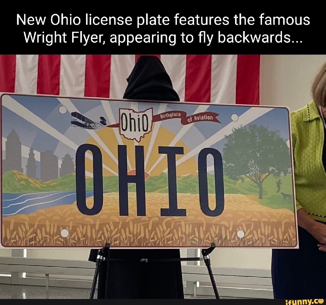 New Ohio license plate features the famous Wright Flyer, appearing to ...