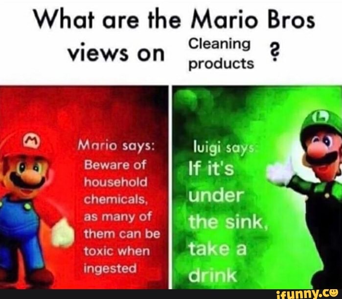 What are the Mario Bros views on Cleaning 2 products Mario says: Beware ...