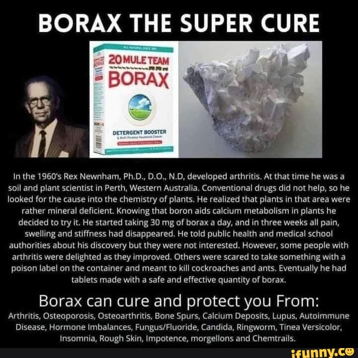 BORAX THE SUPER CURE 20 MULE TEAM BORAX In the 1960's Rex Newnham, Ph.D ...