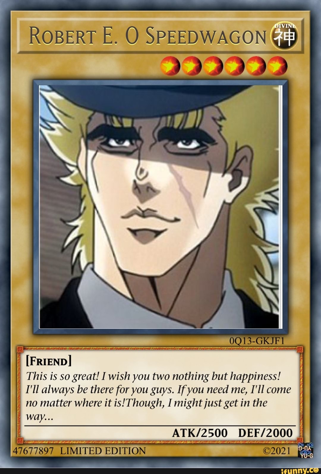 ROBERT E. SPEEDWAGON if [FRIEND] 677897 LIMITED. EDITION SIN 0Q13-GKIF ...