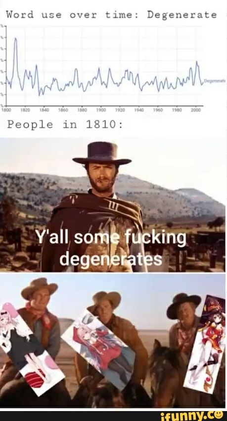 Word use over time: Degenerate People in 1810: Y'all some fucking ...